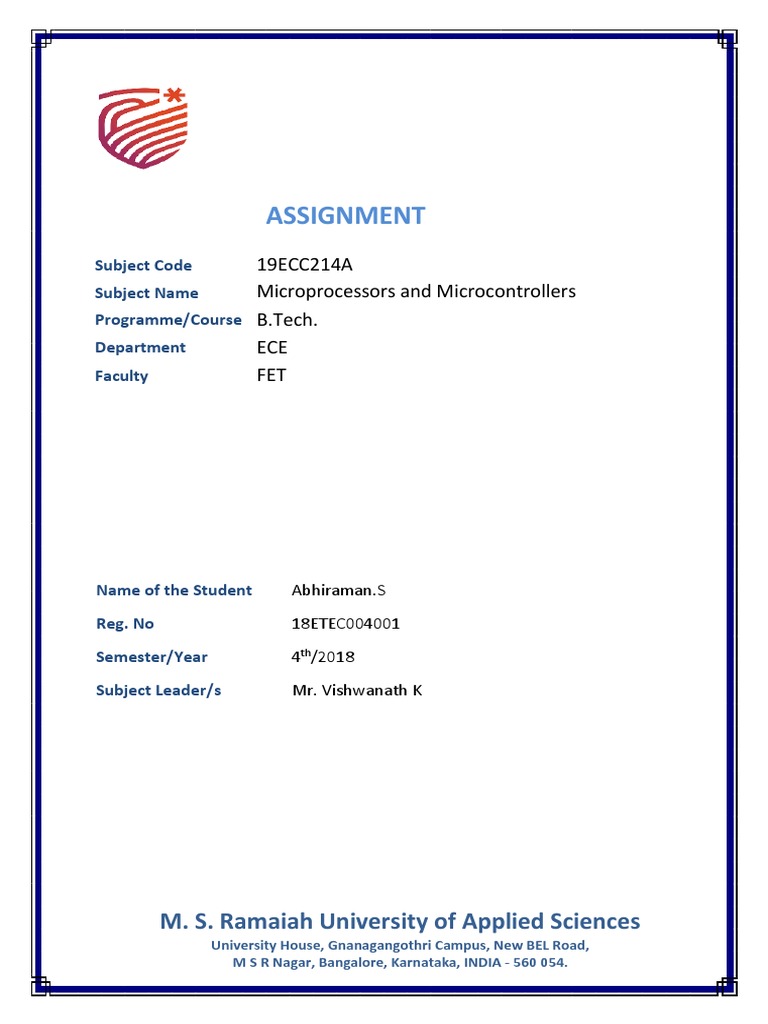 Microprocessors Assignment Overview Pdf Arduino Test Assessment