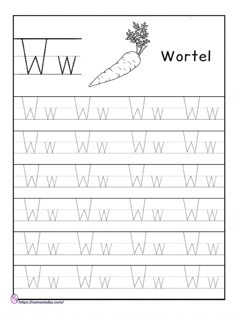 Menebalkan Huruf Abjad W | PDF
