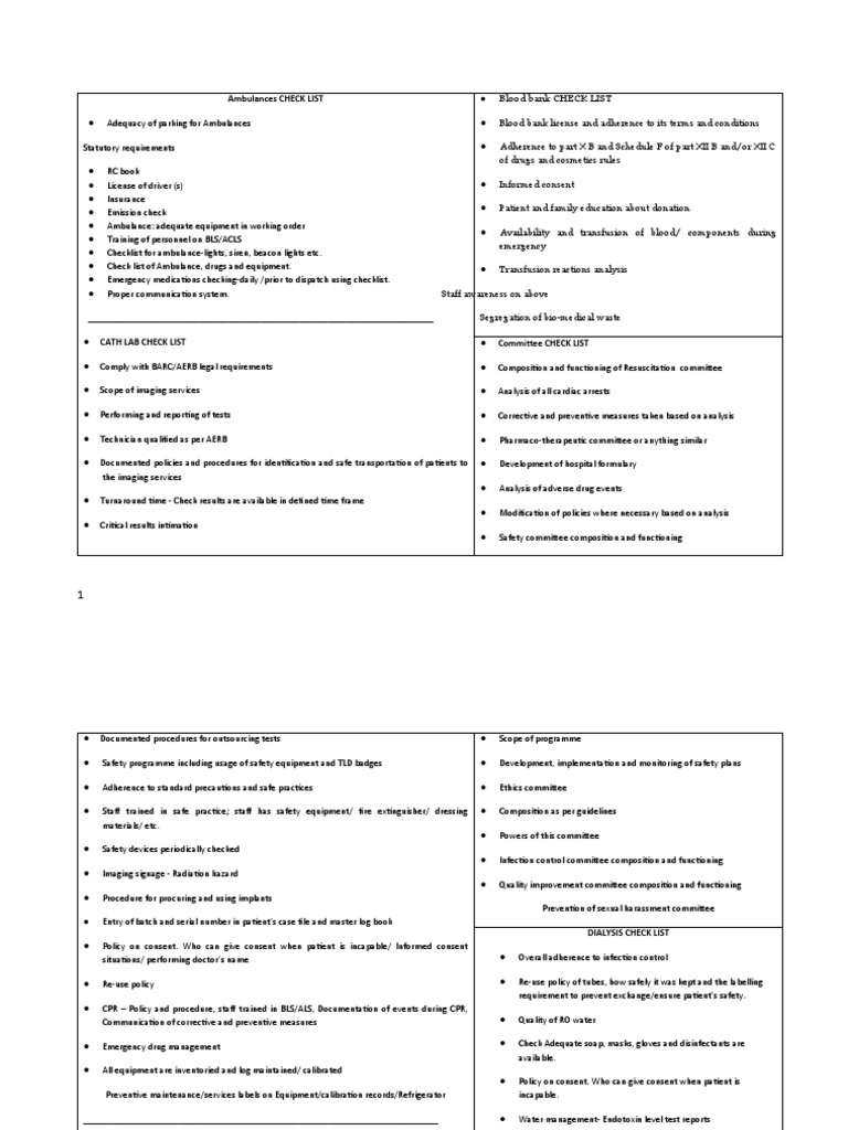 Department Check List Final 3 | PDF | Medical Record | Informed Consent