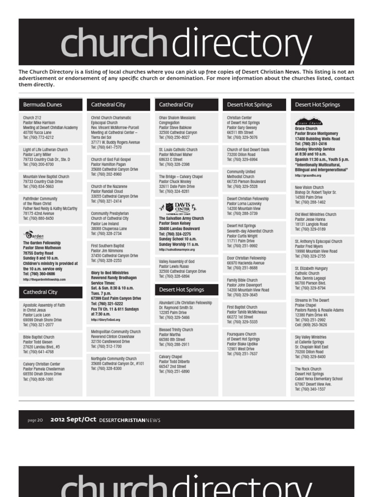 Church Directory | PDF | Pastor | The Reverend