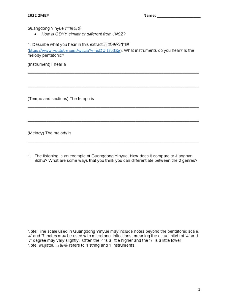 Guangdong Yinyue MEP Music Notes | PDF | Musical Instruments | Scale ...