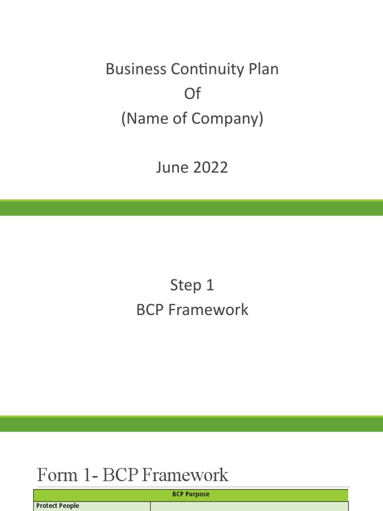 Business Continuity Plan of (Name of Company) June 2022 | PDF | Expense ...
