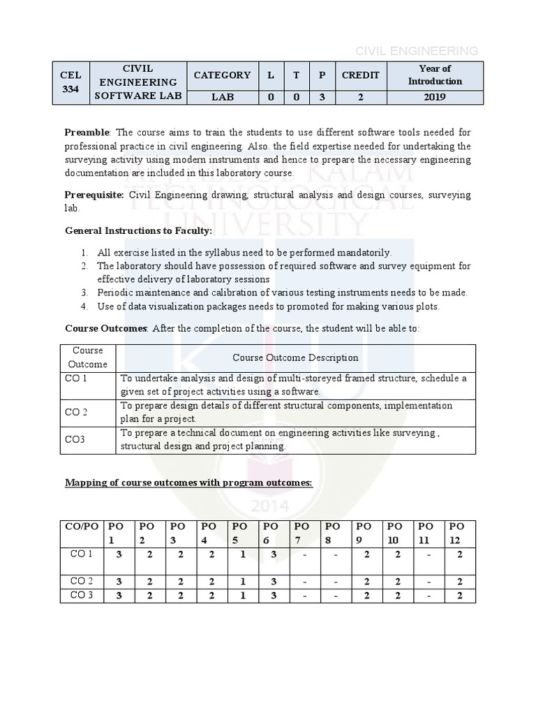 Civil Engineering: Category L T P Credit Year of | PDF | Building ...