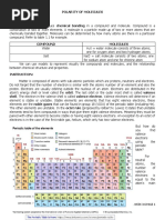 Polarity of Molecules Hand-Out | PDF | Chemical Polarity | Covalent Bond