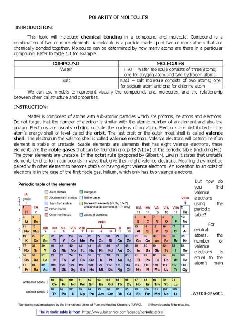 Polarity of Molecules | PDF | Chemical Polarity | Chemical Bond