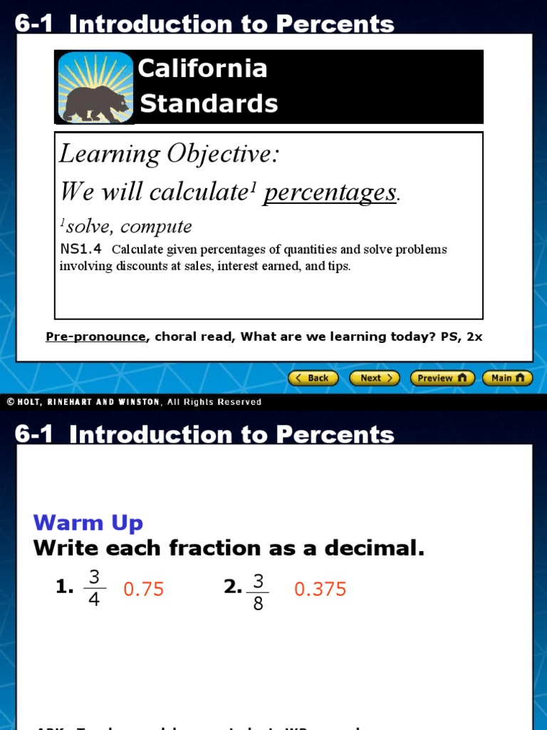 Introduction to Percents Guide | PDF | Percentage | Decimal
