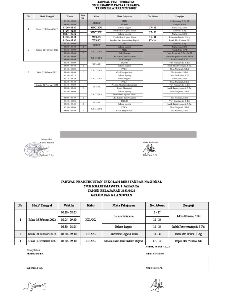 Jadwal PTMT | PDF
