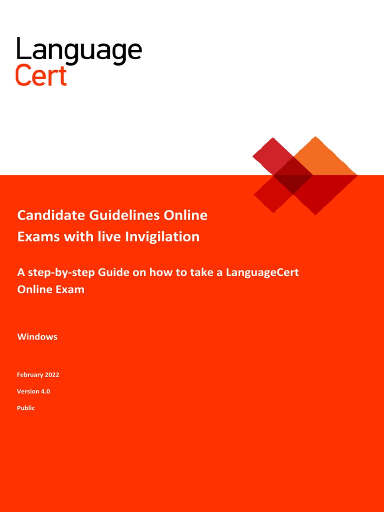 LanguageCert Online Exams Candidate Guidelines - Windows | PDF ...