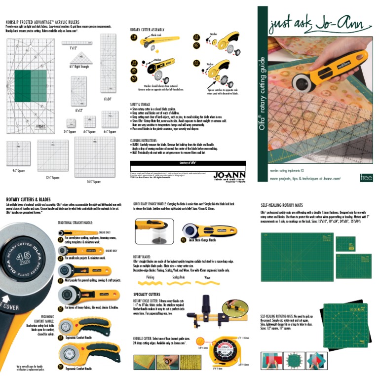P162182 Olfa Rotary Cutting Guide | PDF | Blade | Washing Machine