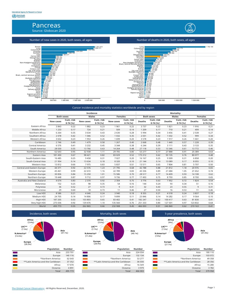 13 Pancreas Fact Sheet | PDF | Lymphoma | Cancer