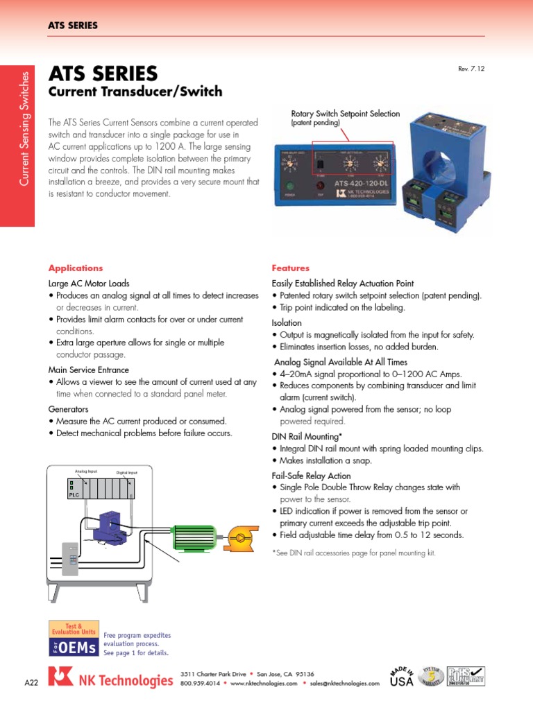 Ats Datasheet | PDF | Relay | Switch