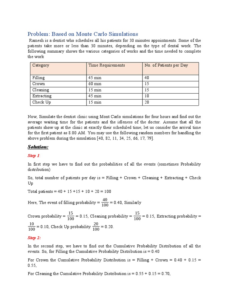 Problem On Monte Carlo Simulation | PDF | Probability Distribution ...