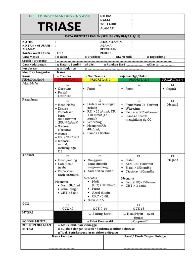 Formulir Triase (2020) | PDF