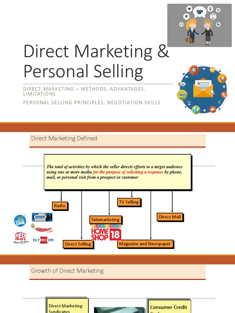 Direct Marketing and Personal Selling Guide | PDF | Direct Marketing ...