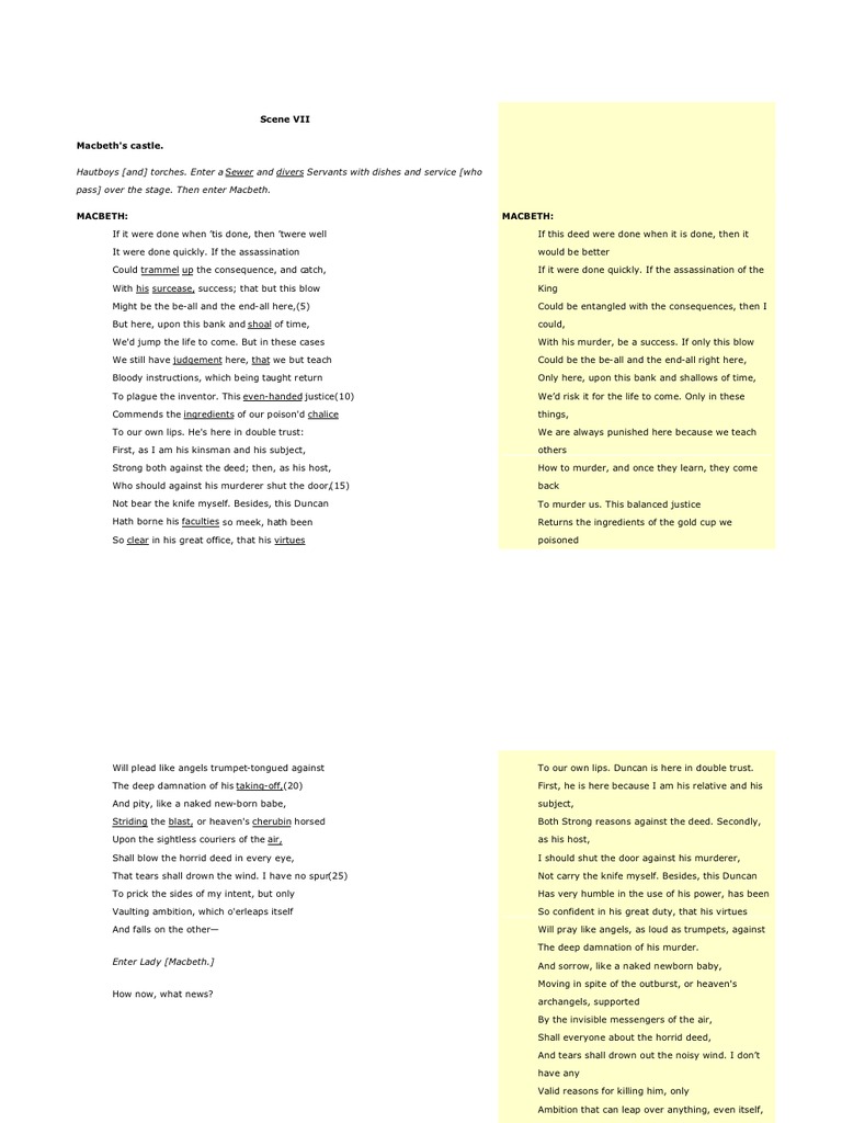 Scene VII Macbeth Translation | PDF | Macbeth
