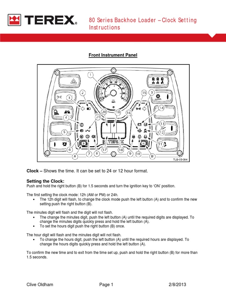 80 Series - Clock Setting Instructions | PDF