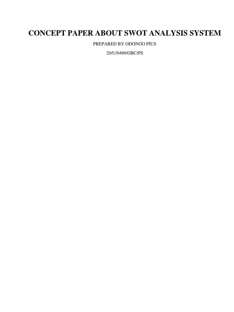 SWOT Analysis System for Entrepreneurs | PDF | Swot Analysis ...
