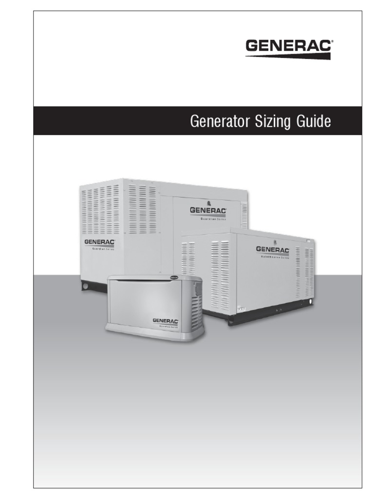 Generac Generator Sizing Guide Pdf Water Heating Distortion