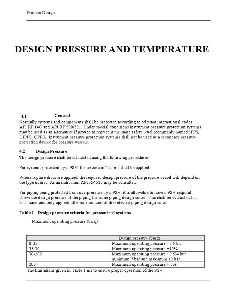 Design Conditions Criteria | PDF | Pump | Pressure