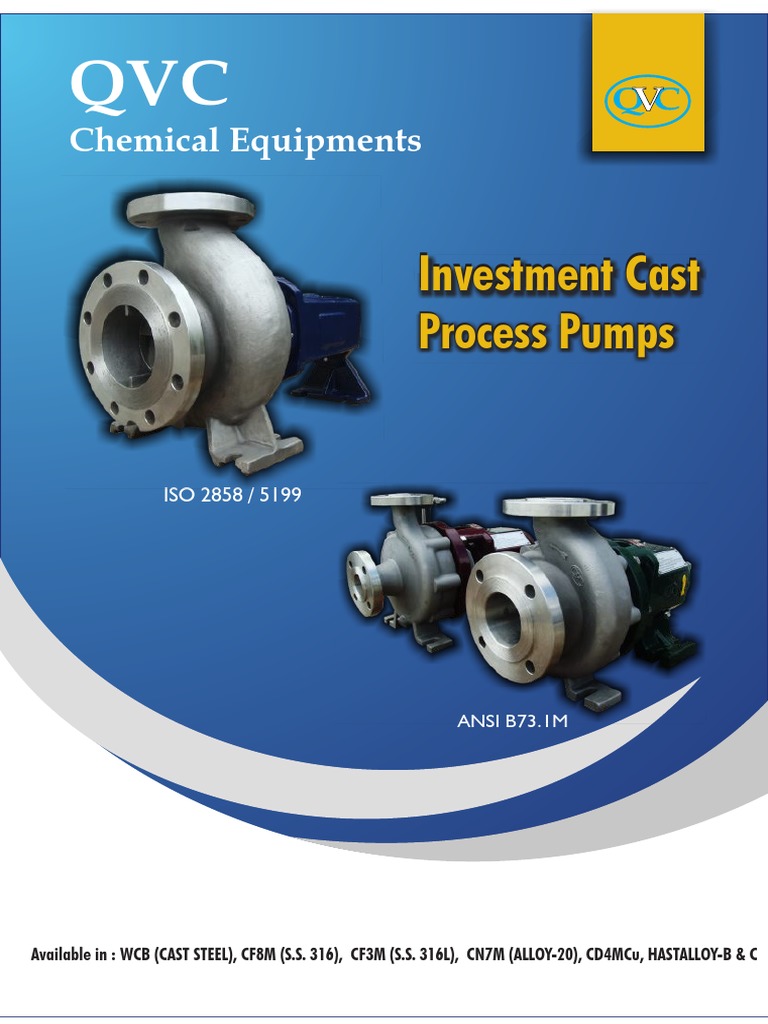 Investment Cast Process Pumps | PDF | Pump | Continuum Mechanics