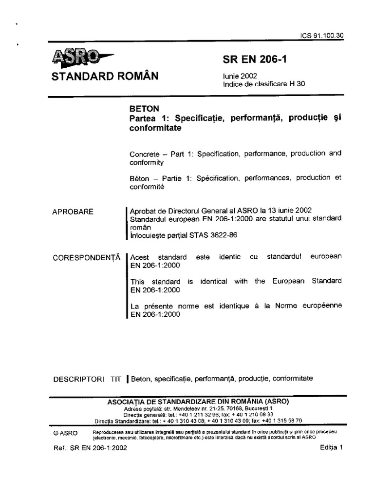 SR EN 206 1 Beton | PDF