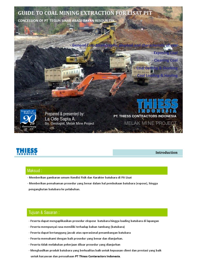 Coal Mining Extraction Guide for Lisat Pit | PDF | Coal Mining | Coal