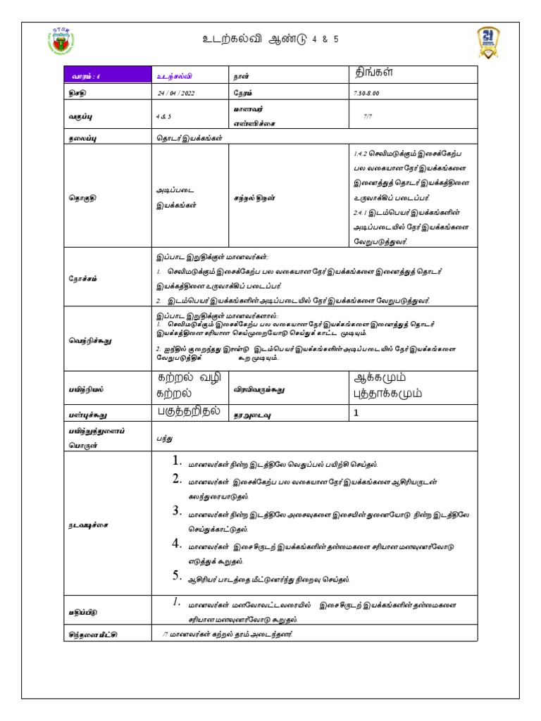 25 April 2022 PJ Y4, 5 | PDF