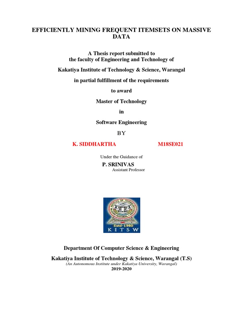 Kits Mtech Front | PDF | Thesis | Algorithms