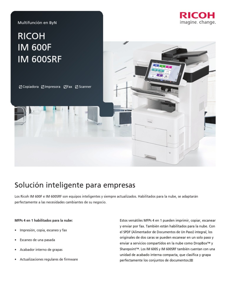 IM 600F IM 600SRF Spec Sheet Es La | PDF | Controlador de interfaz de ...