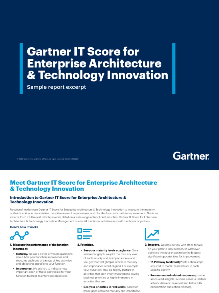 Gartner It Score For Enterprise Architecture and Technology Innovation ...
