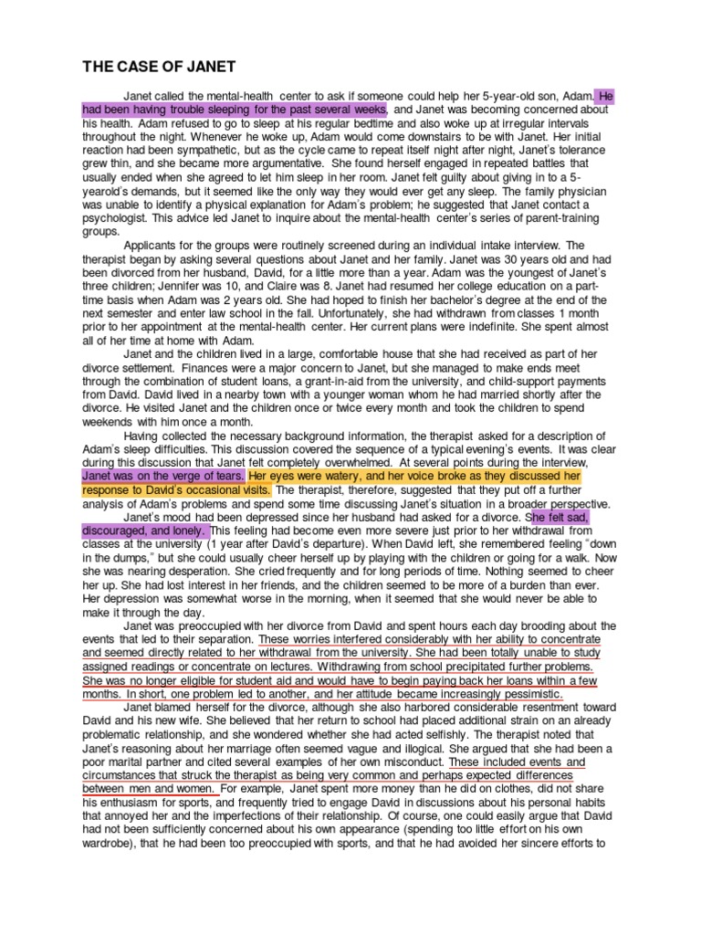 The Case of Janet | PDF | Marriage | Divorce