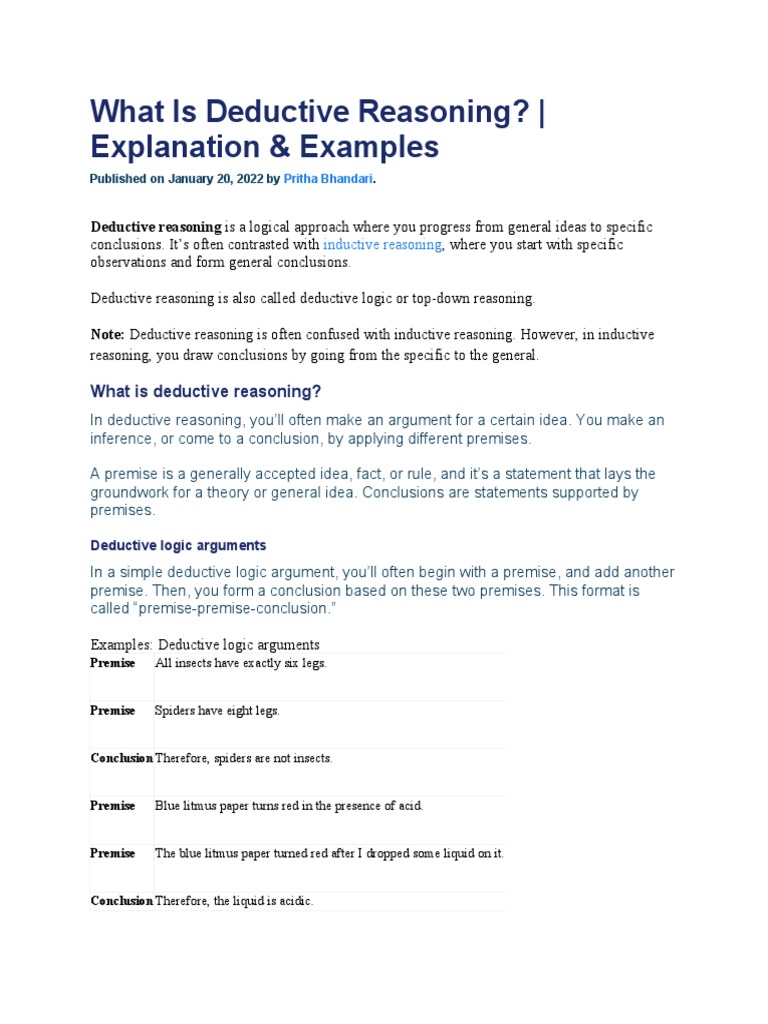 A Comprehensive Guide to Deductive Reasoning: Explaining the Process ...