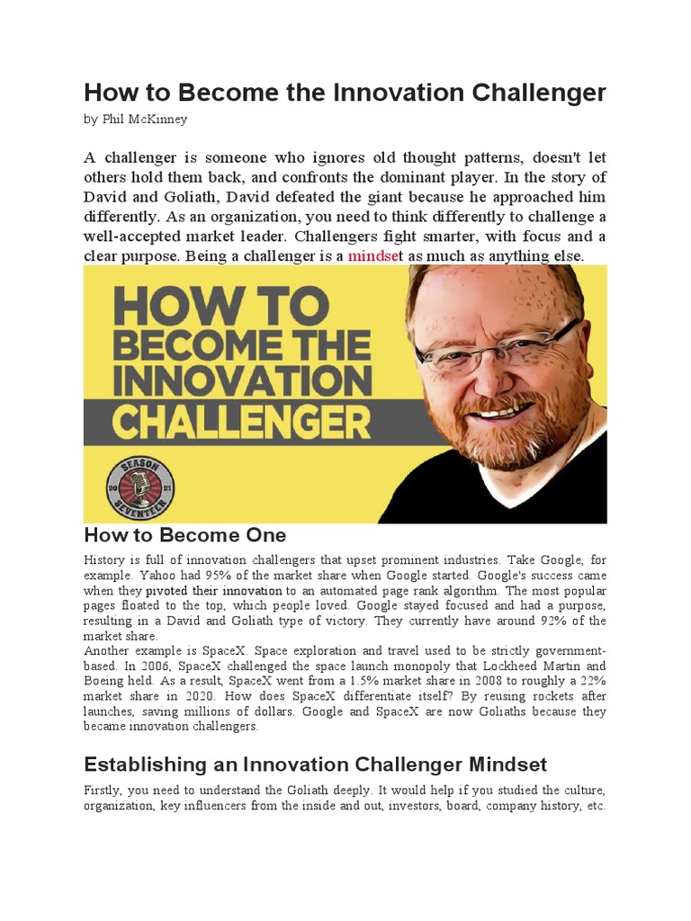 Innovation Challenger Strategies | PDF | Space X | Innovation
