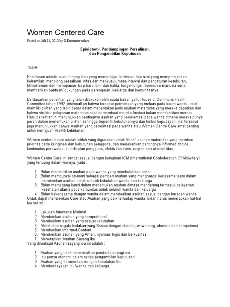 Women Centered Care | PDF