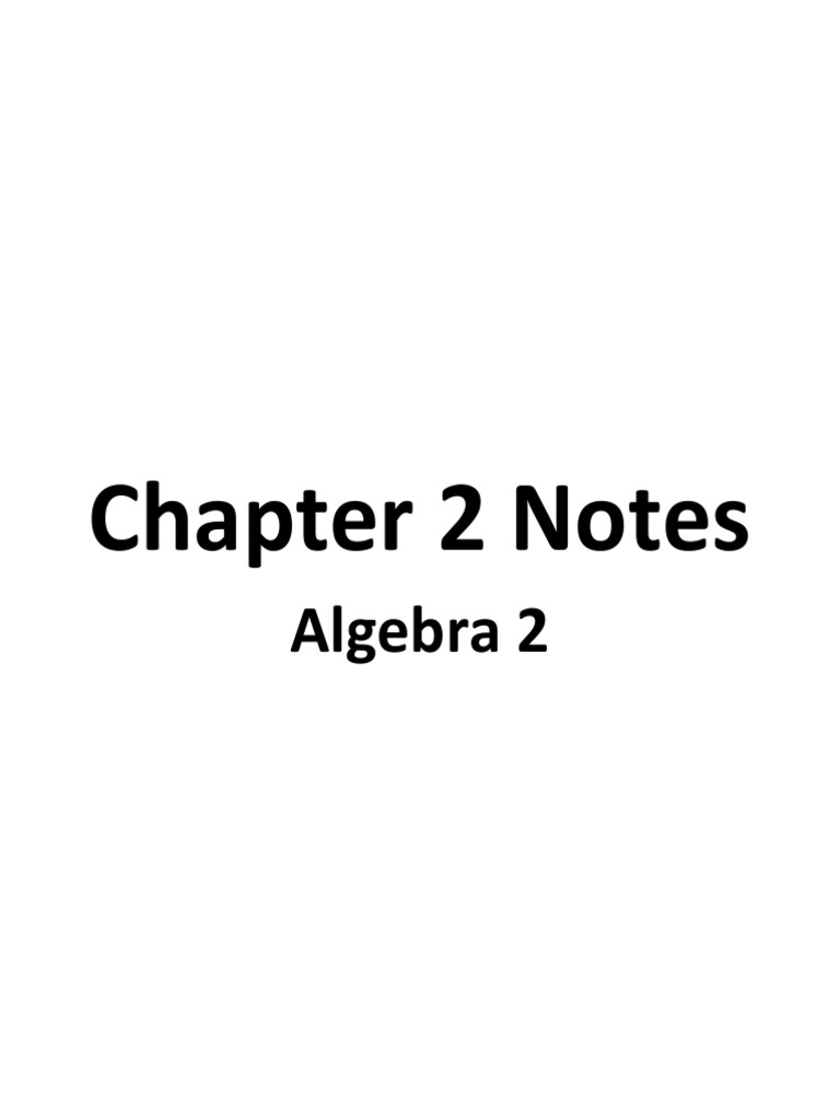 Chapter 2 Notes | PDF | Quadratic Equation | Function (Mathematics)