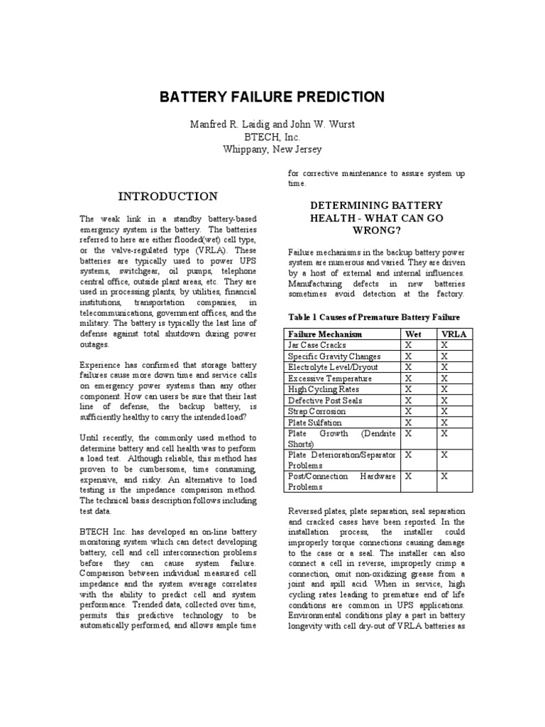 Battery Failure Prediction | PDF | Battery (Electricity) | Capacitor