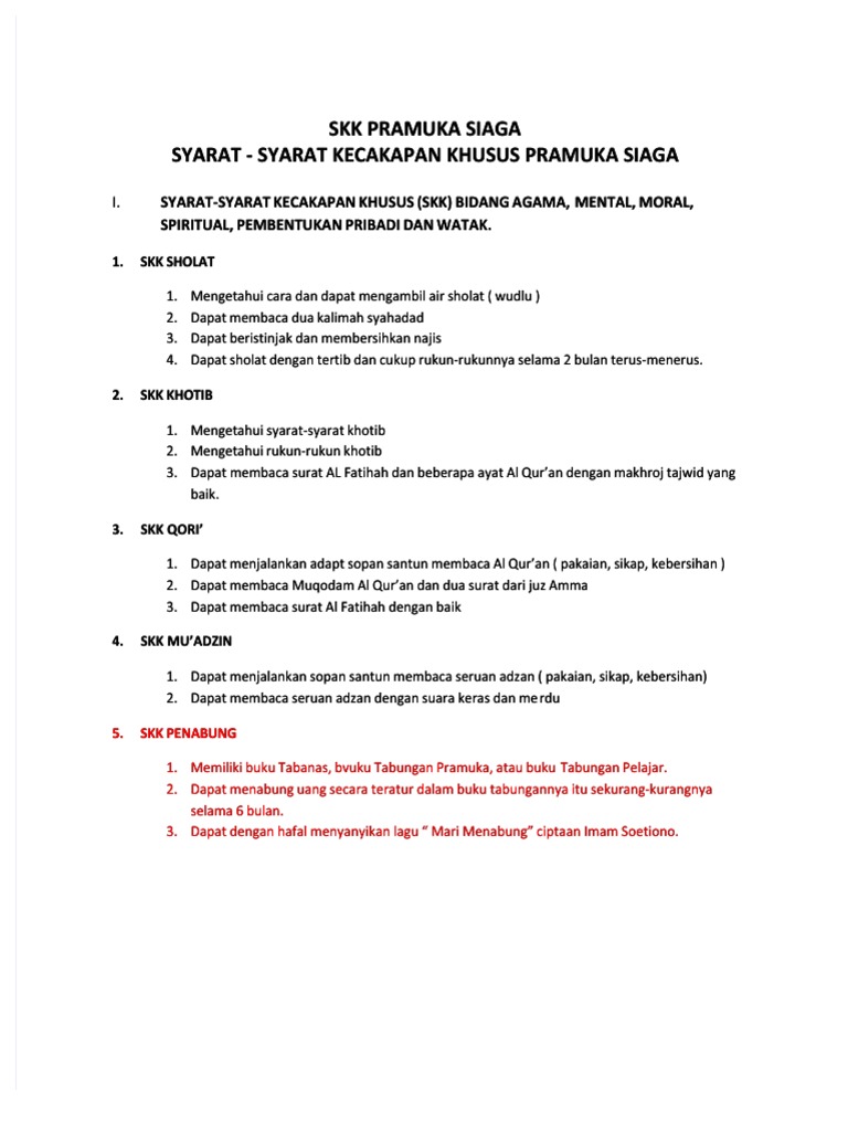 PDF SKK Pramuka Siaga DD | PDF