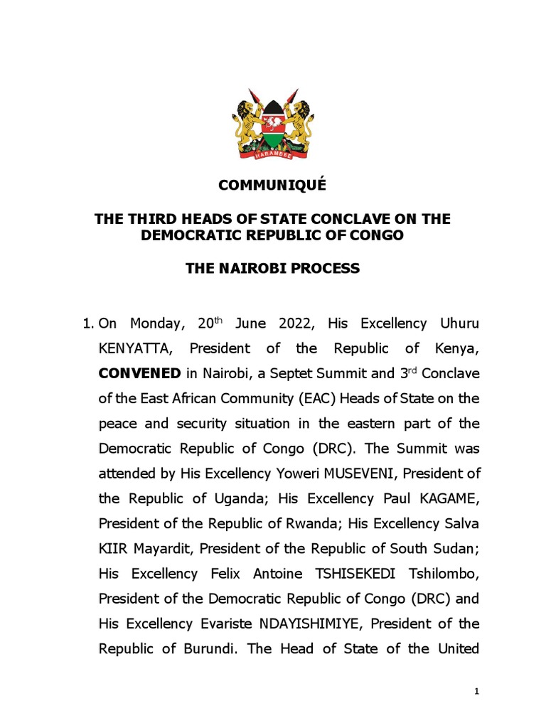 Communiqué: The Third Heads of State Conclave On The Democratic ...