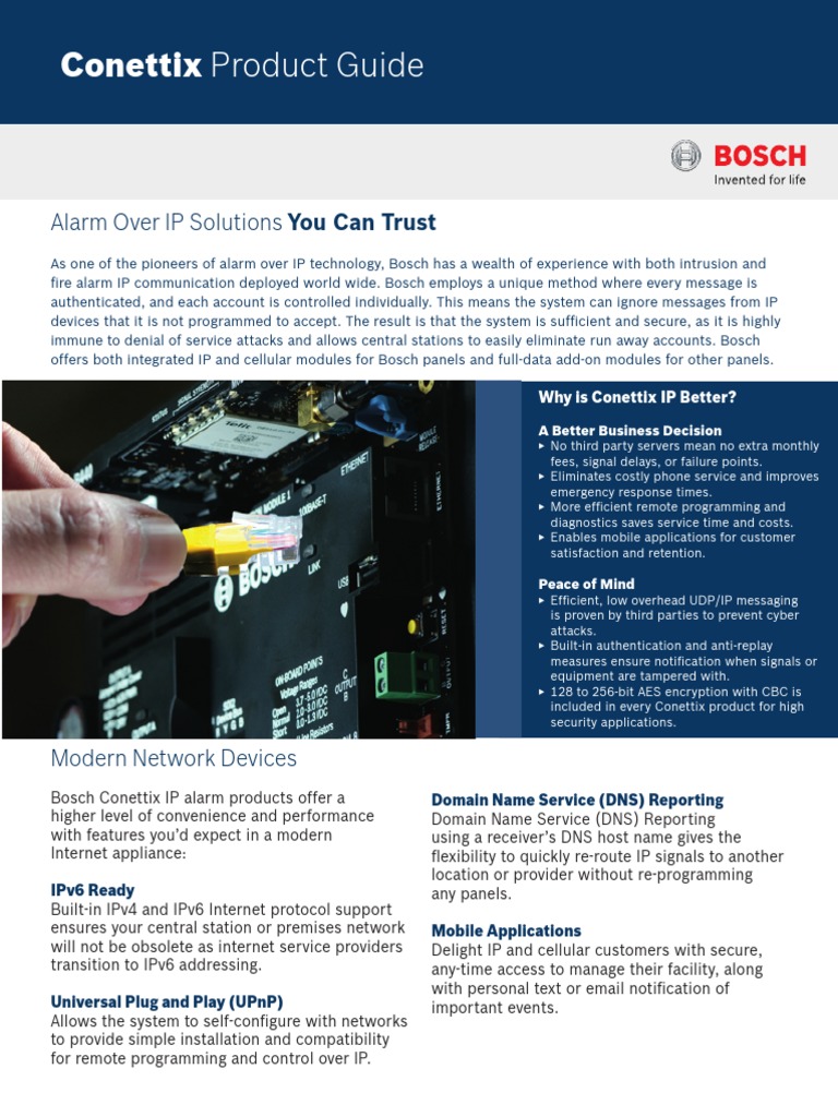 Bosch Conettix IP Alarm Solutions Guide | PDF | Voice Over Ip ...