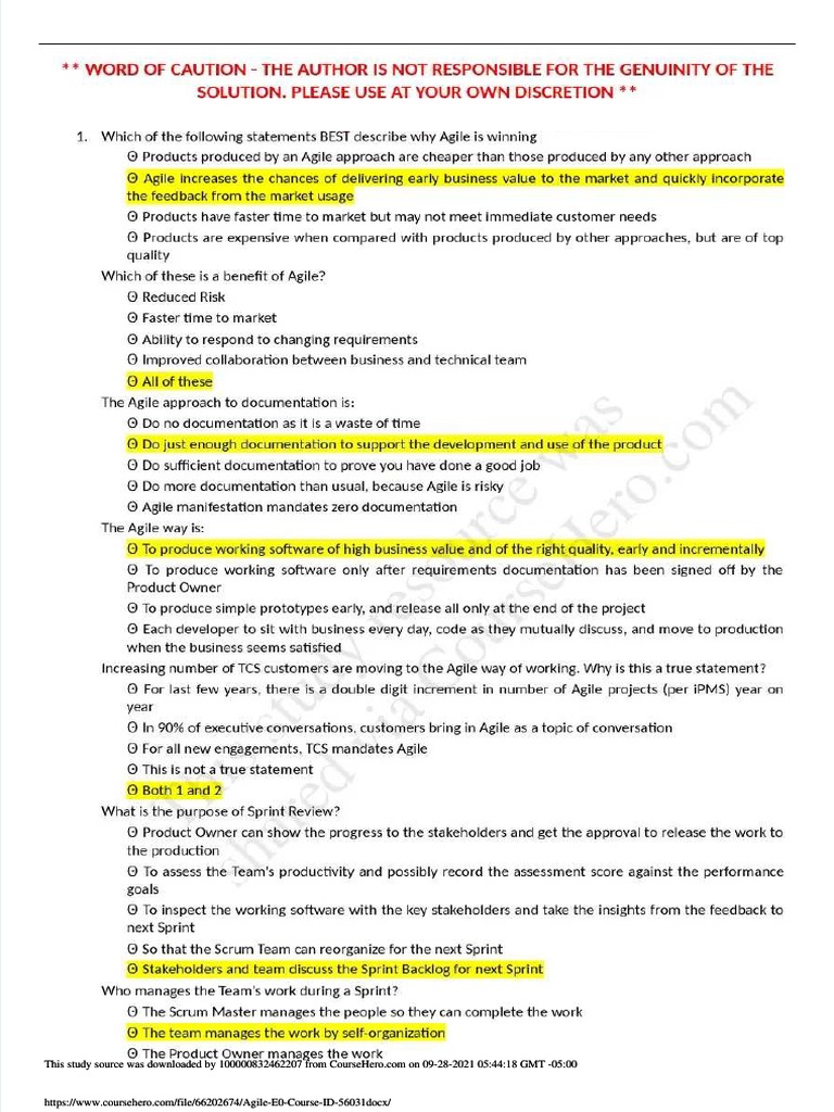 PDF Agile E0 Course Id 56031 - Compress | PDF