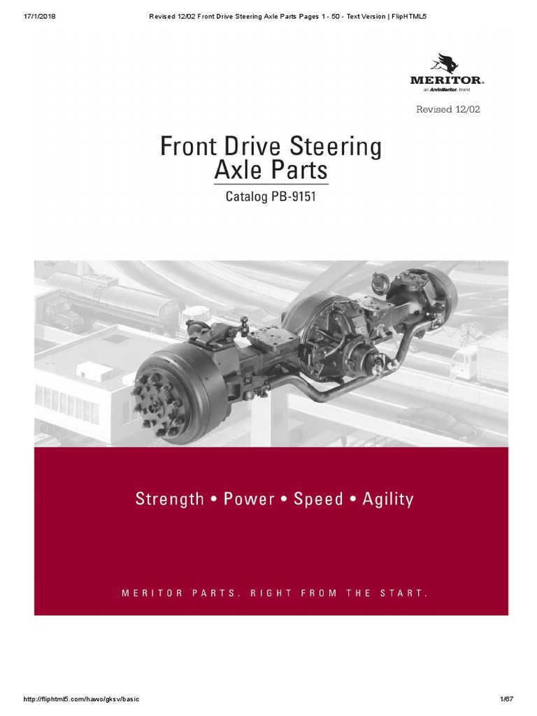 Meritor Front Drive Axle Parts Catalog | PDF | Motor Vehicle | Land ...