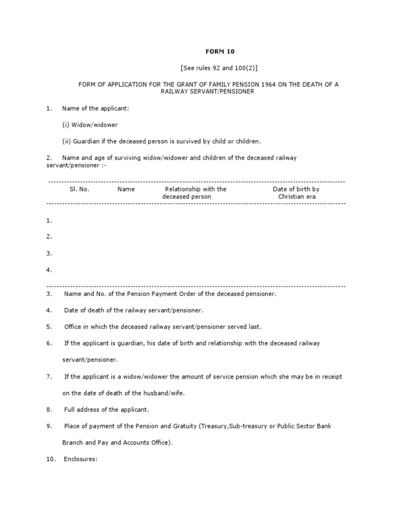 Family Pension Application Form Guide | PDF | Social Institutions