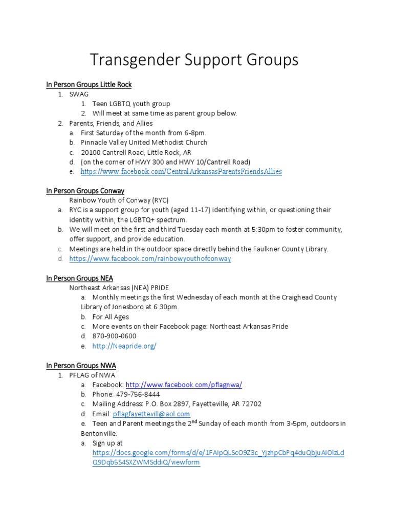 LGBTQ Teen and Parent Support Groups | Download Free PDF | Transgender ...