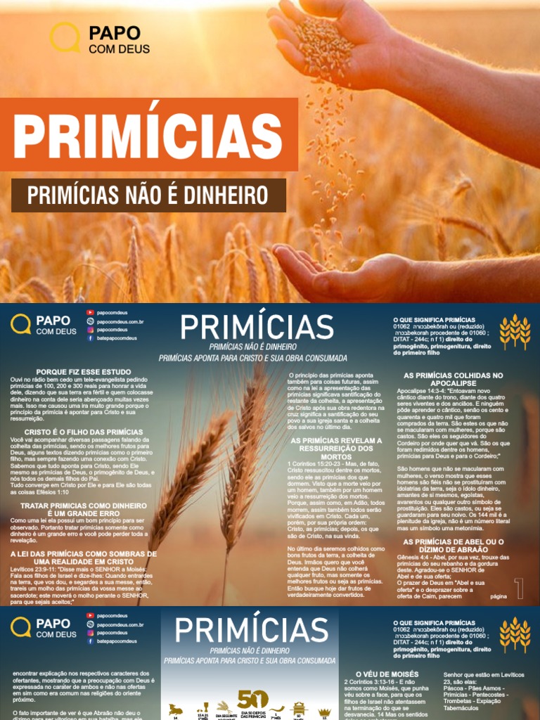 Primicias | PDF | Jesus | Bíblia