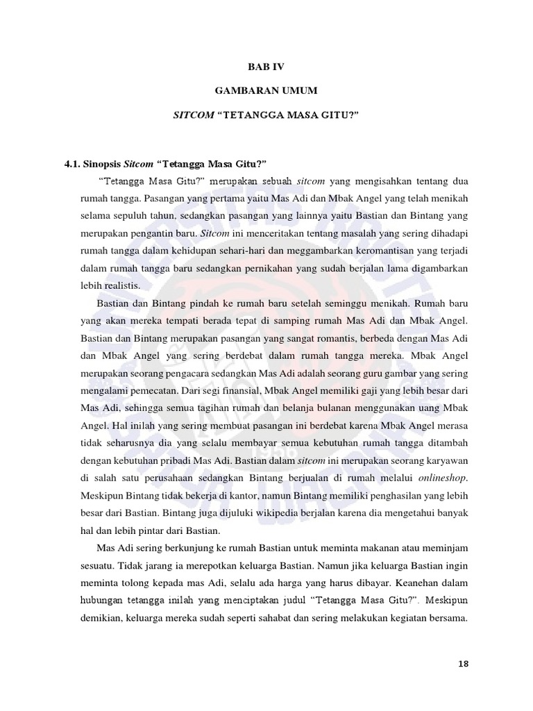 Sitcom Tetangga Masa Gitu | PDF