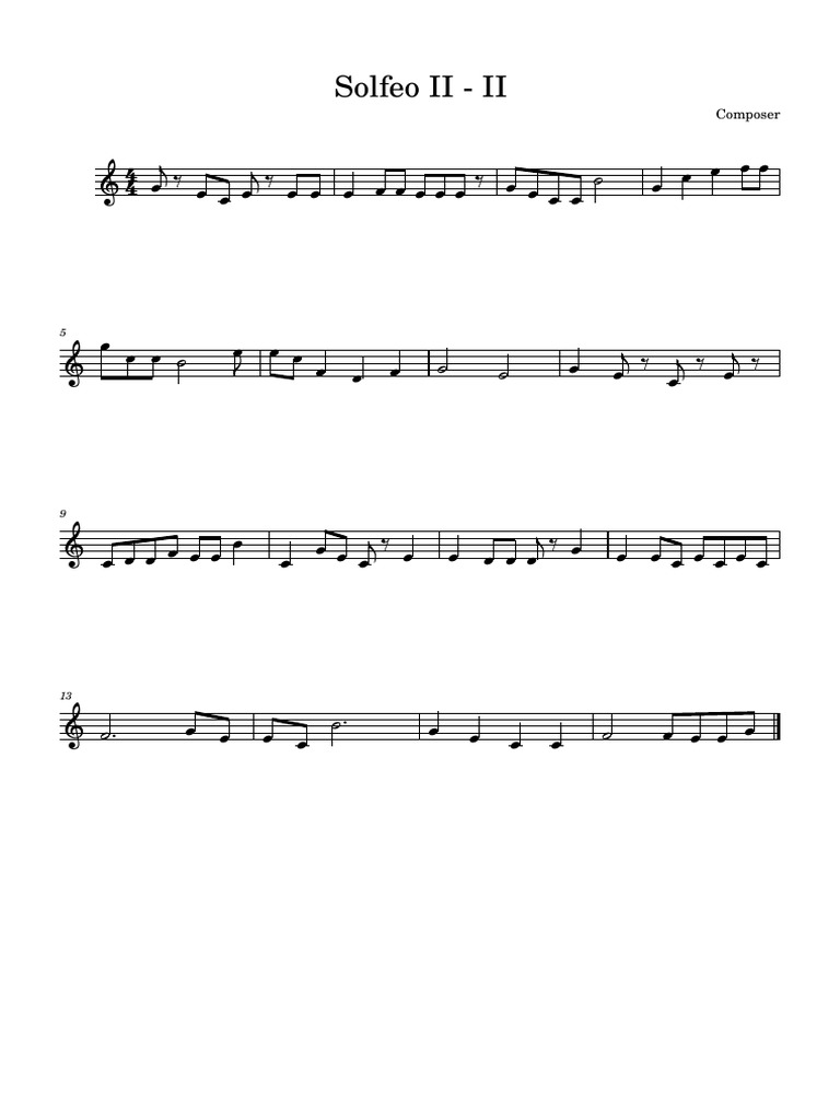 Solfeo II - II: Composer | PDF