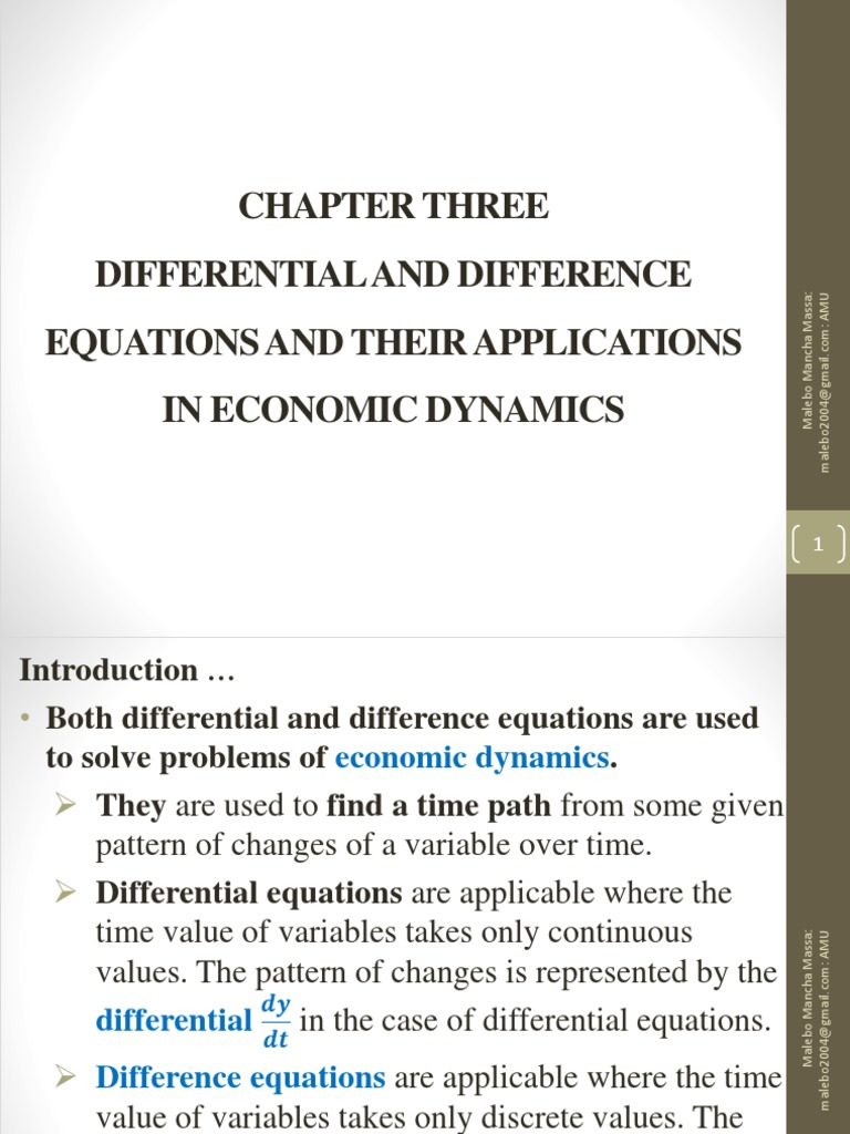 5.difference & Differential Equations | PDF | Ordinary Differential ...