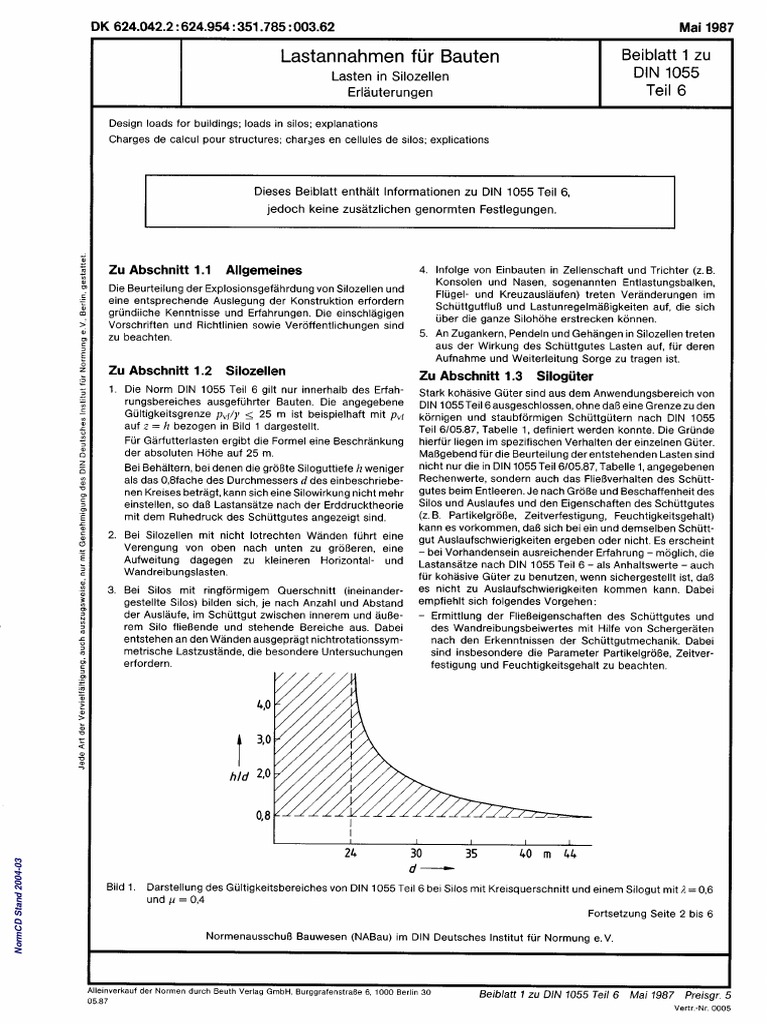 DIN 1055 6 B1 Lastannahmen | PDF