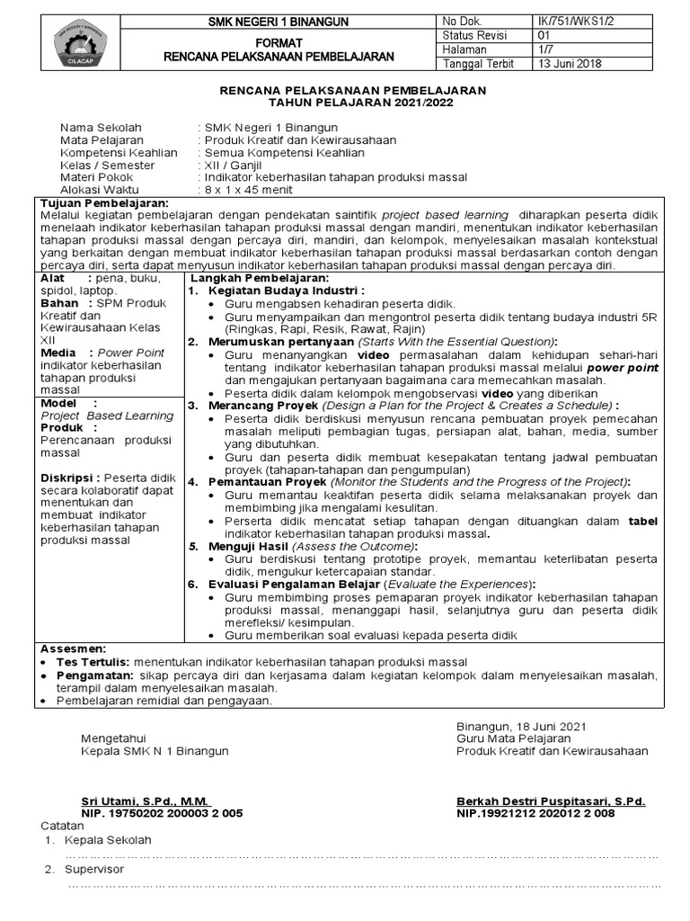 RPP KD 11 PJBL | PDF