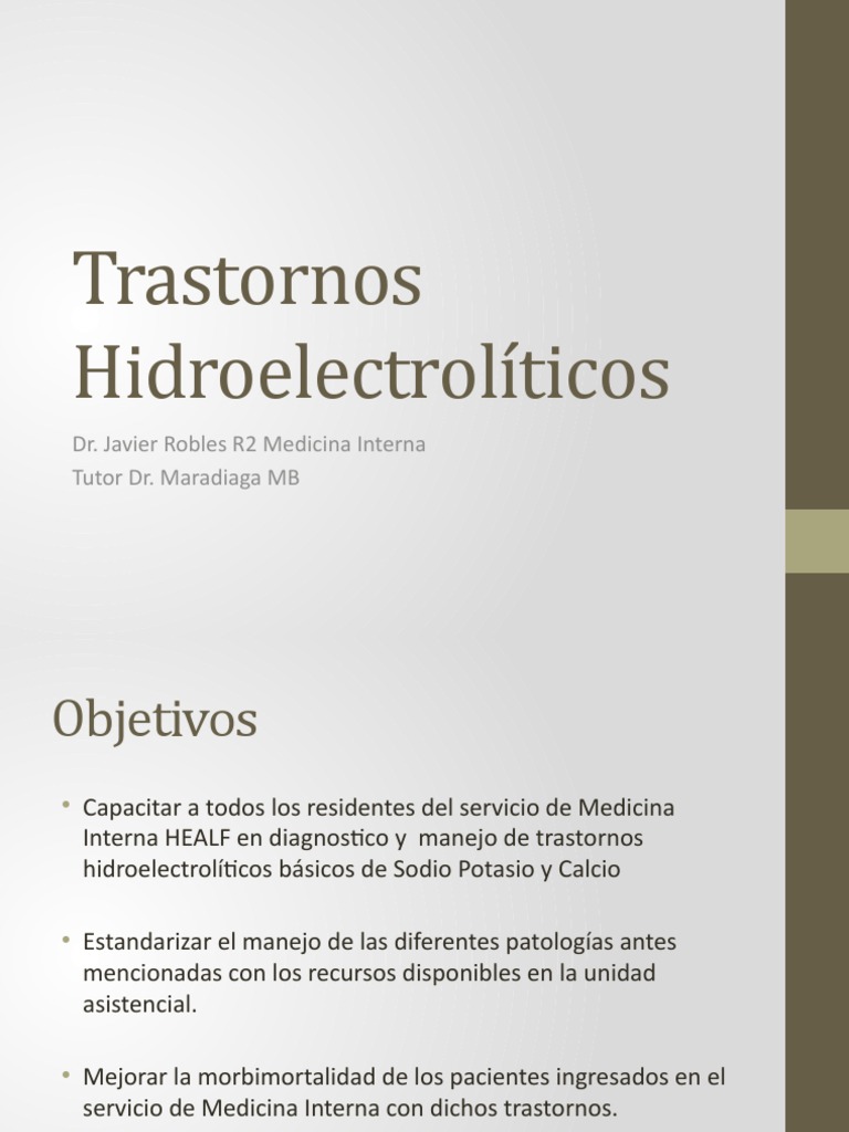 Trastornos Hidroelectroliticos v2 | PDF | Potasio | Química